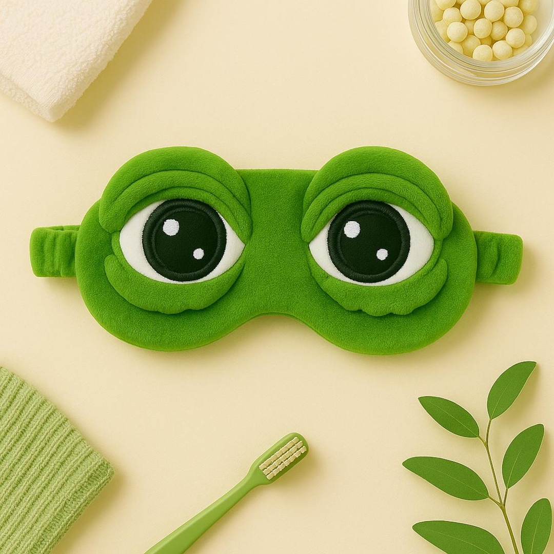 Cute Frog Eye Mask, Light Blocking Travel Blindfold, Migraine Relief ...