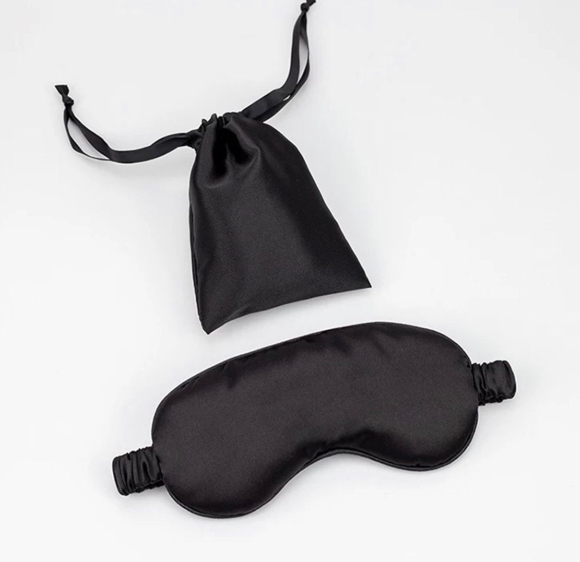 Navy Blue Satin Sleeping Mask Blindfolded, Blue Sleeping Mask ...