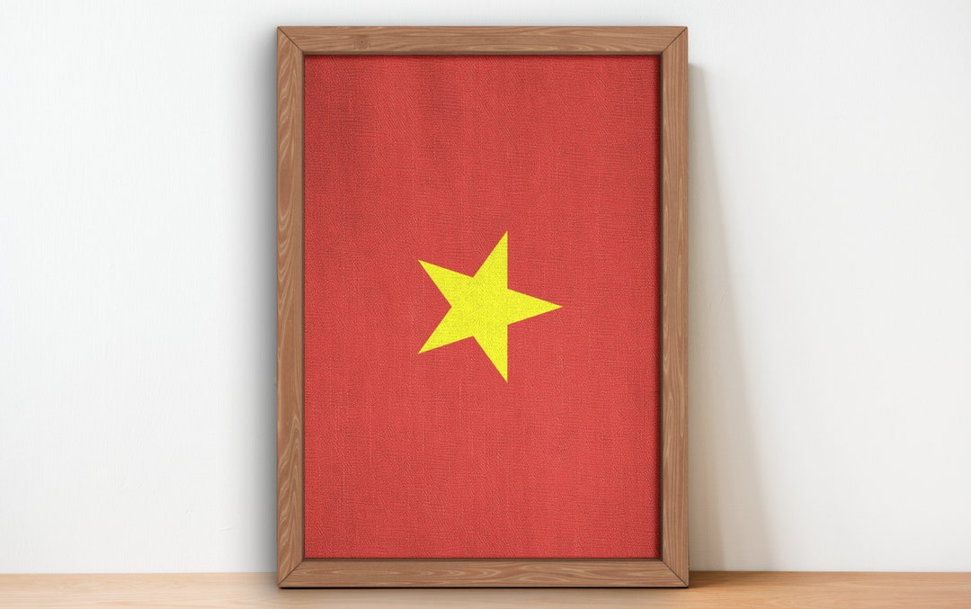 Vietnam Flag Poster Wall Art Prints Vietname Vintage Flag - Etsy