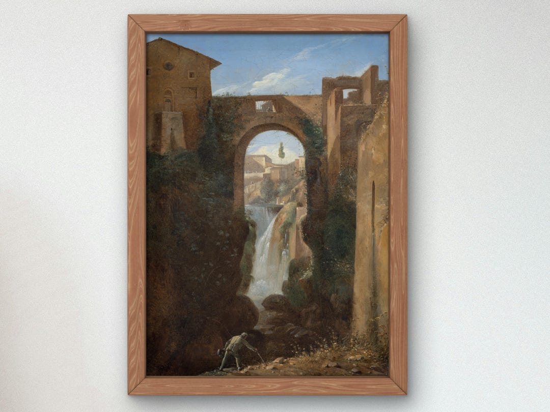 Ponte San Rocco and Waterfalls, Tivoli by François Marius Granet Ca ...