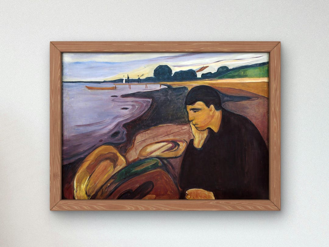 Melancholy by Edvard Munch 1894, Museum Quality Oil Painting Print, Expressionism Art, Modern ...
