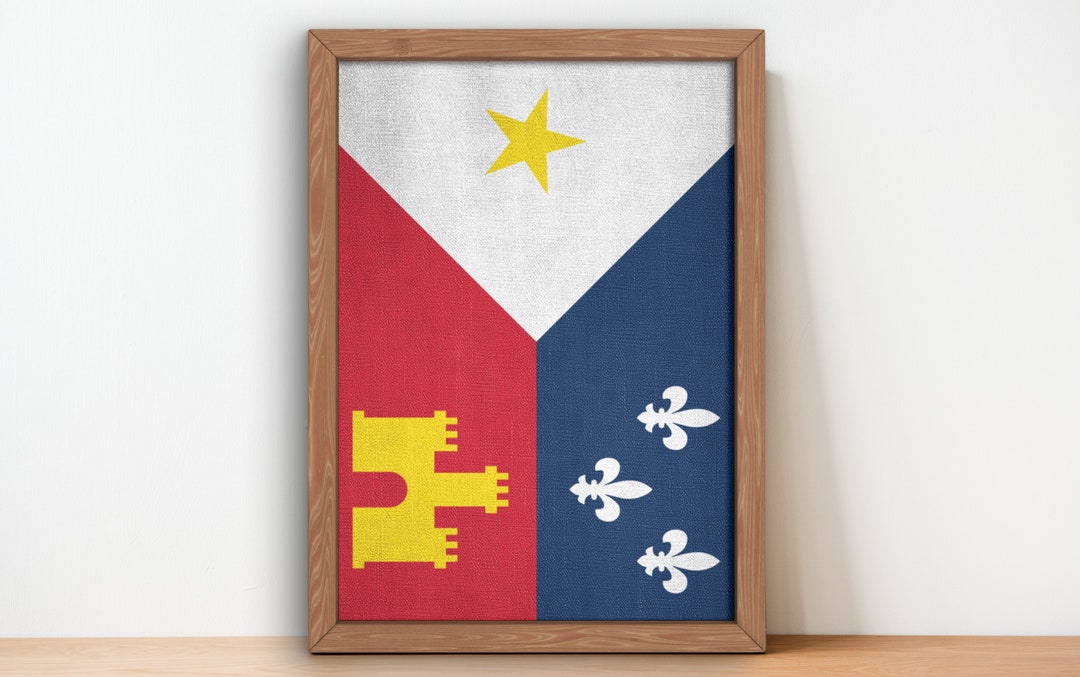 Acadian Flag Poster Wall Art Prints Acadian Vintage Flag - Etsy