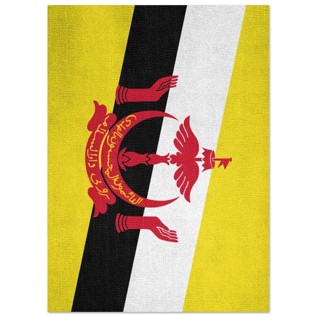 Flag of Brunei Darussalam Poster Wall Art Prints Brunei Vintage Flag - Etsy