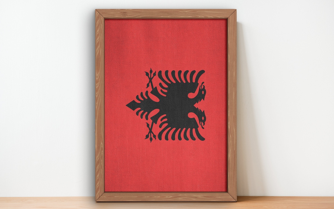 Albania Flag Poster Wall Art Prints Albania Vintage Flag - Etsy