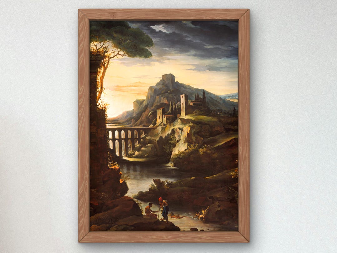 Evening Landscape With an Aqueduct by Théodore Gericault 1818 Art Print ...