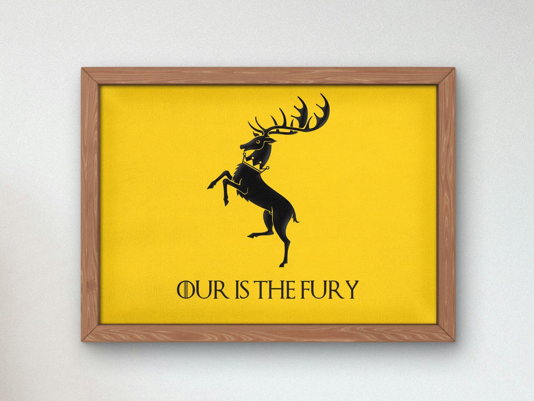 Baratheon House Flag Game of Thrones Poster, Museum Quality Wall Art ...