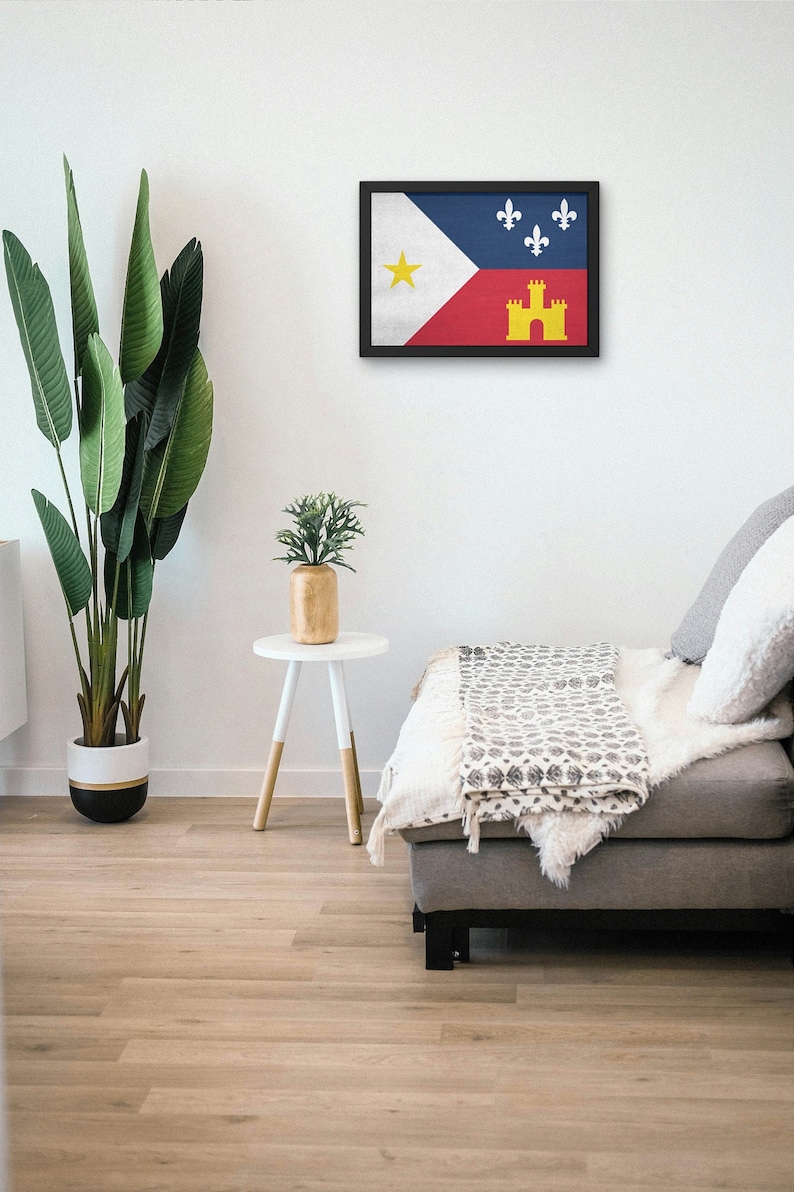 Acadian Flag Poster Wall Art Prints Acadian Vintage Flag - Etsy