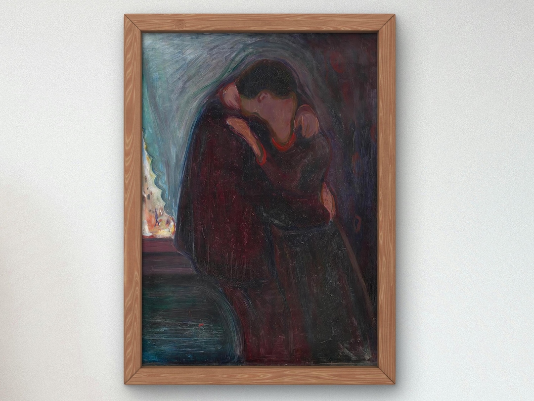 The Kiss by Edvard Munch 1897 Art Print, Museum Quality Oil Painting ...