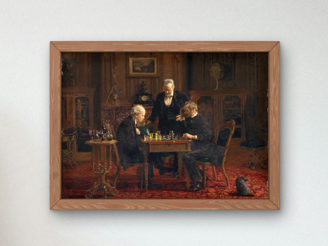 The Chess Players by Thomas Eakins 1876, Museum Quality Oil Painting ...
