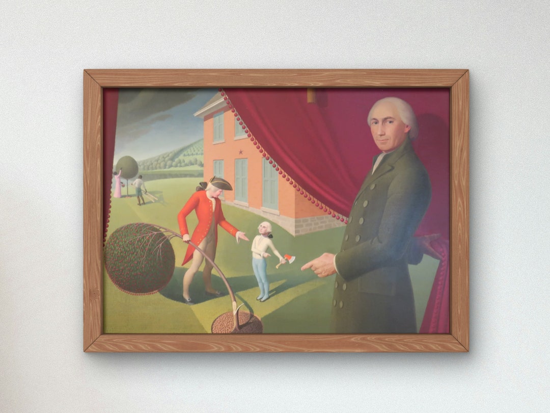 Parson Weems' Fable by Grant Wood 1939 Art Print, Museum Quality ...