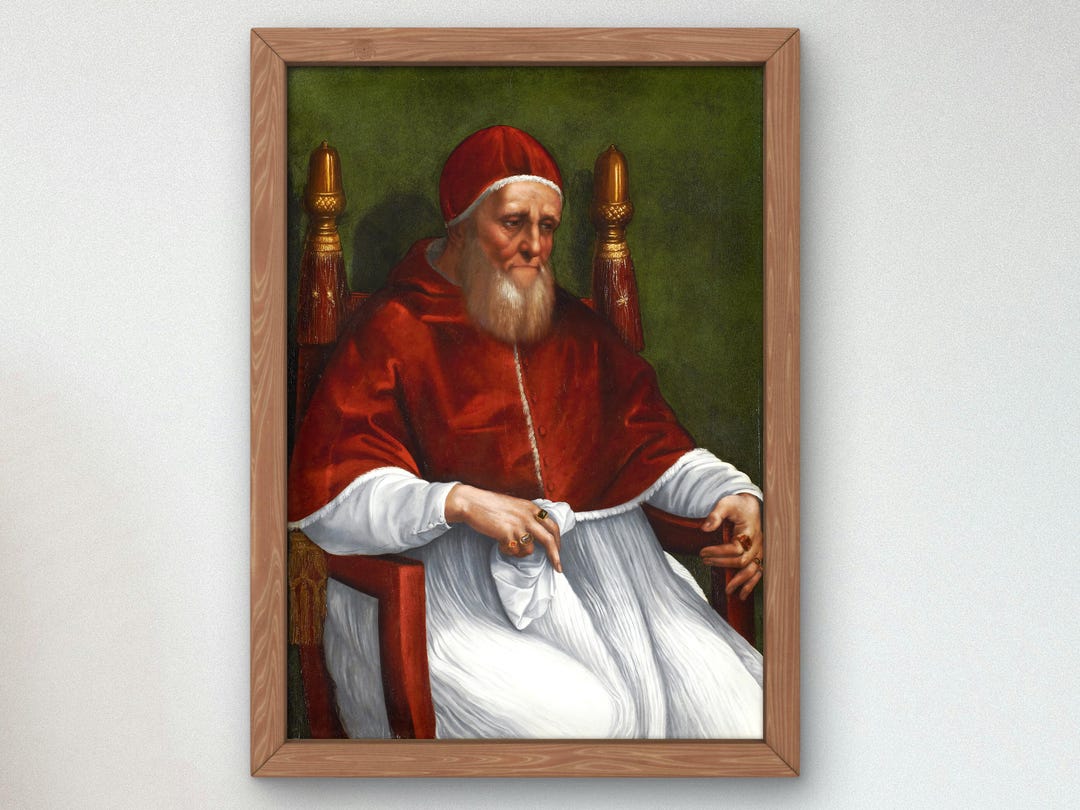 Portrait of Pope Julius II by Raphael 1511, Museum Quality Oil Painting ...