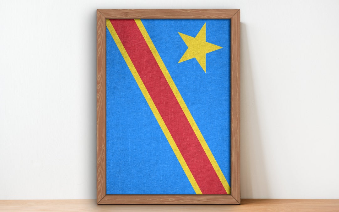 Congo Flag Poster Wall Art Prints Congo Vintage Flag - Etsy