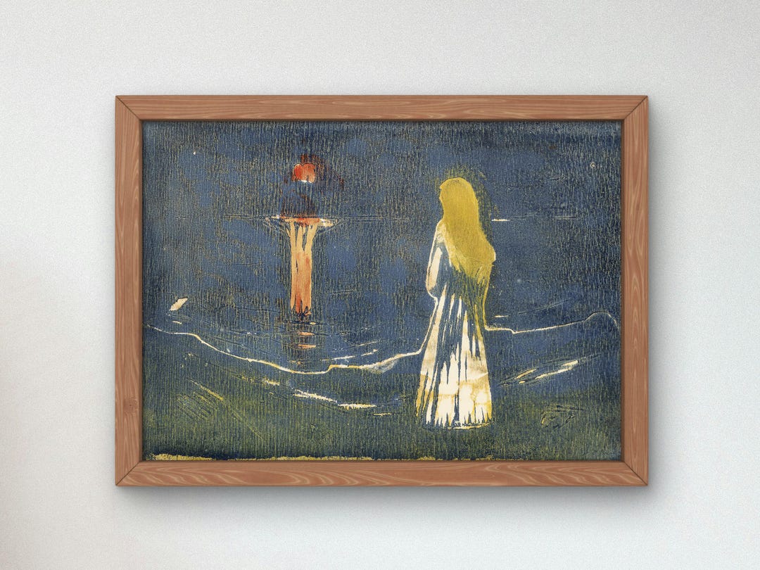 Moonlight on the Sea by Edvard Munch 1912, Museum Quality Oil Painting ...