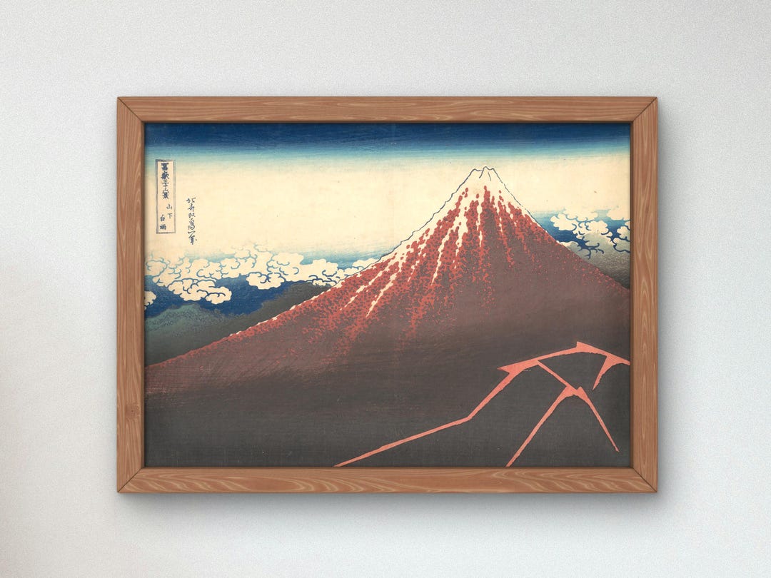 Storm Below Mount Fuji by Hokusai 1832, Japan Museum Quality Print ...