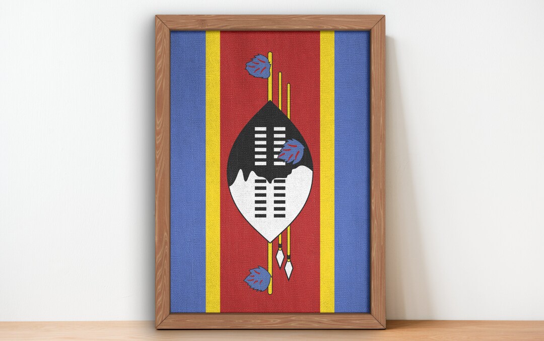 Eswatini Flag Poster Wall Art Prints Swaziland Vintage Flag - Etsy
