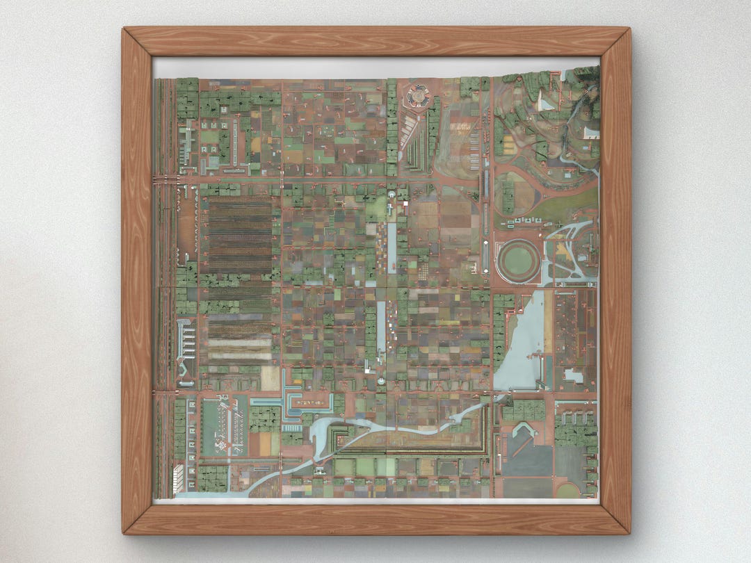 Broadacre City Project by Frank Lloyd Wright 1934, Architect Plan Art ...