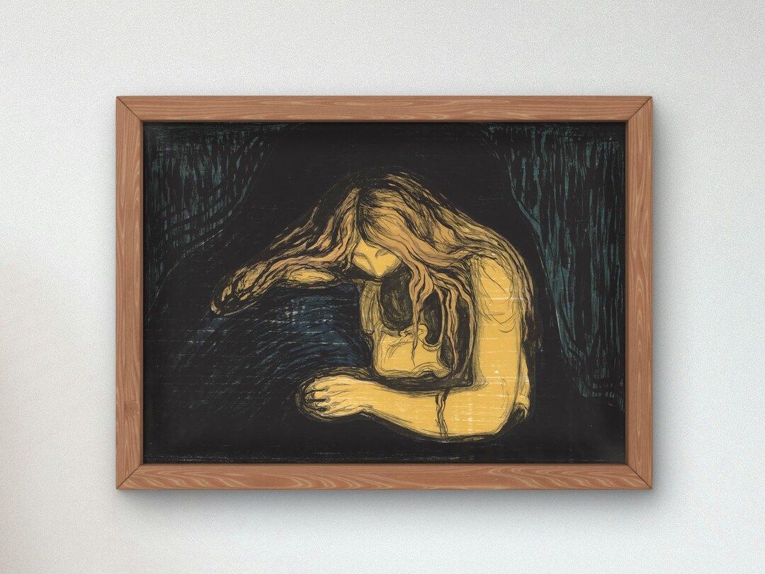 Vampire II by Edvard Munch 1902, Museum Quality Oil Painting Print ...