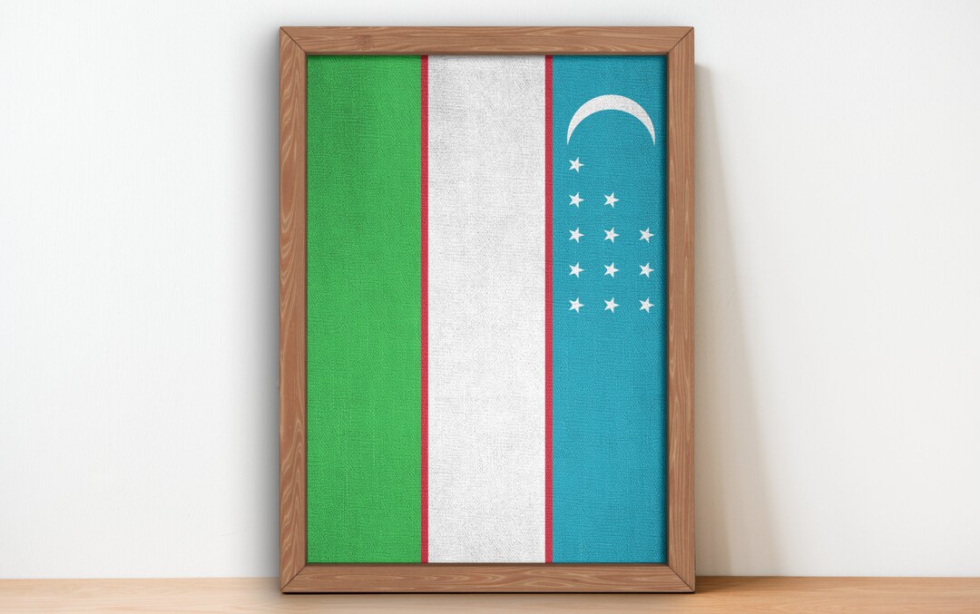 Uzbekistan Flag Poster Wall Art Prints Uzbekistan Vintage Flag - Etsy