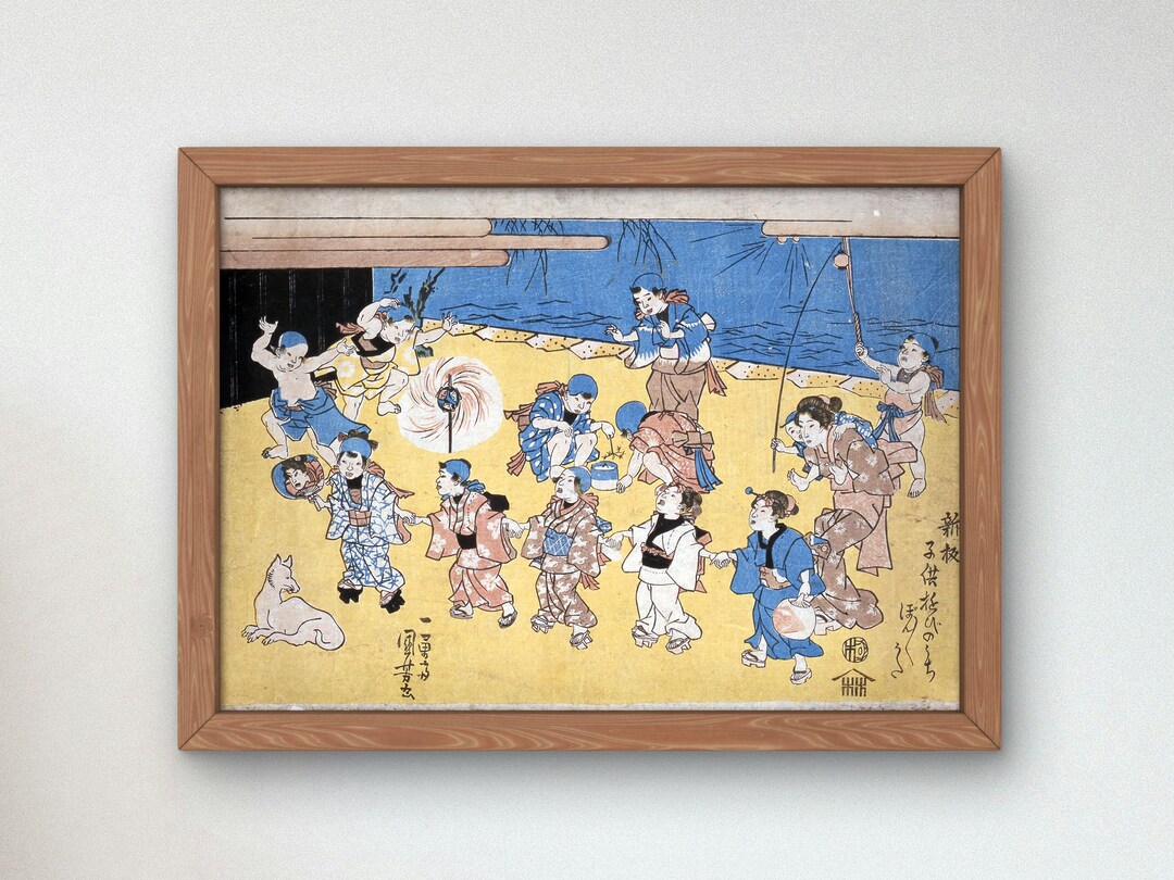 Bon-bon Uta Children's Play by Utagawa Kuniyoshi 1842, Japan Museum ...