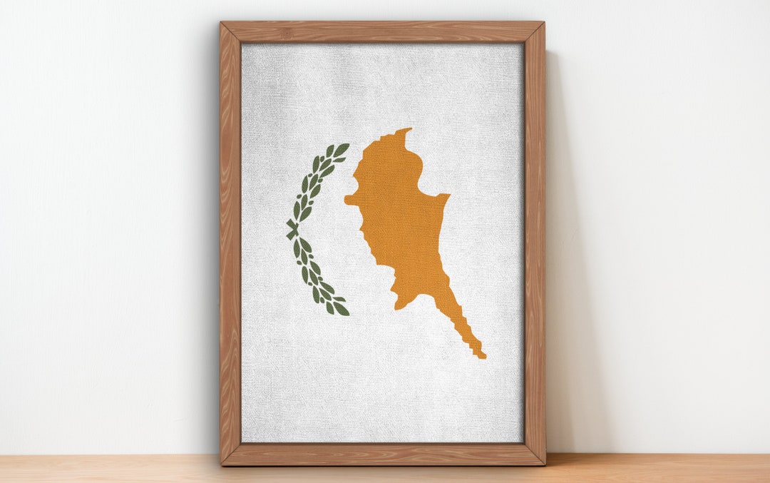Cyprus Flag Poster Wall Art Prints Cyprus Vintage Flag - Etsy UK