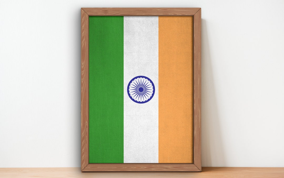 India Flag Poster Wall Art Prints India Vintage Flag - Etsy
