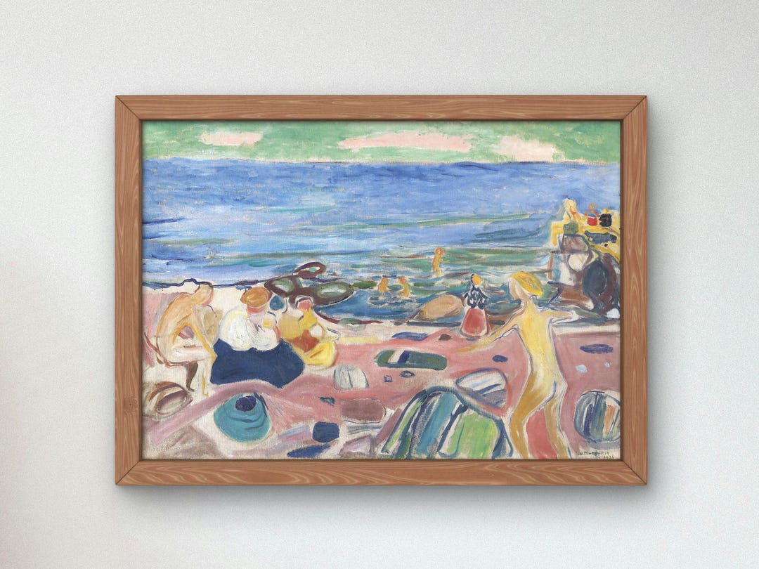 Bathing Scene by Edvard Munch 1936, Museum Quality Oil Painting Print ...