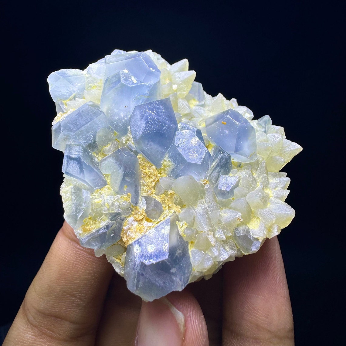 Natural Celestine Crystal Combine With Dogtooth Calcite, Beautiful ...