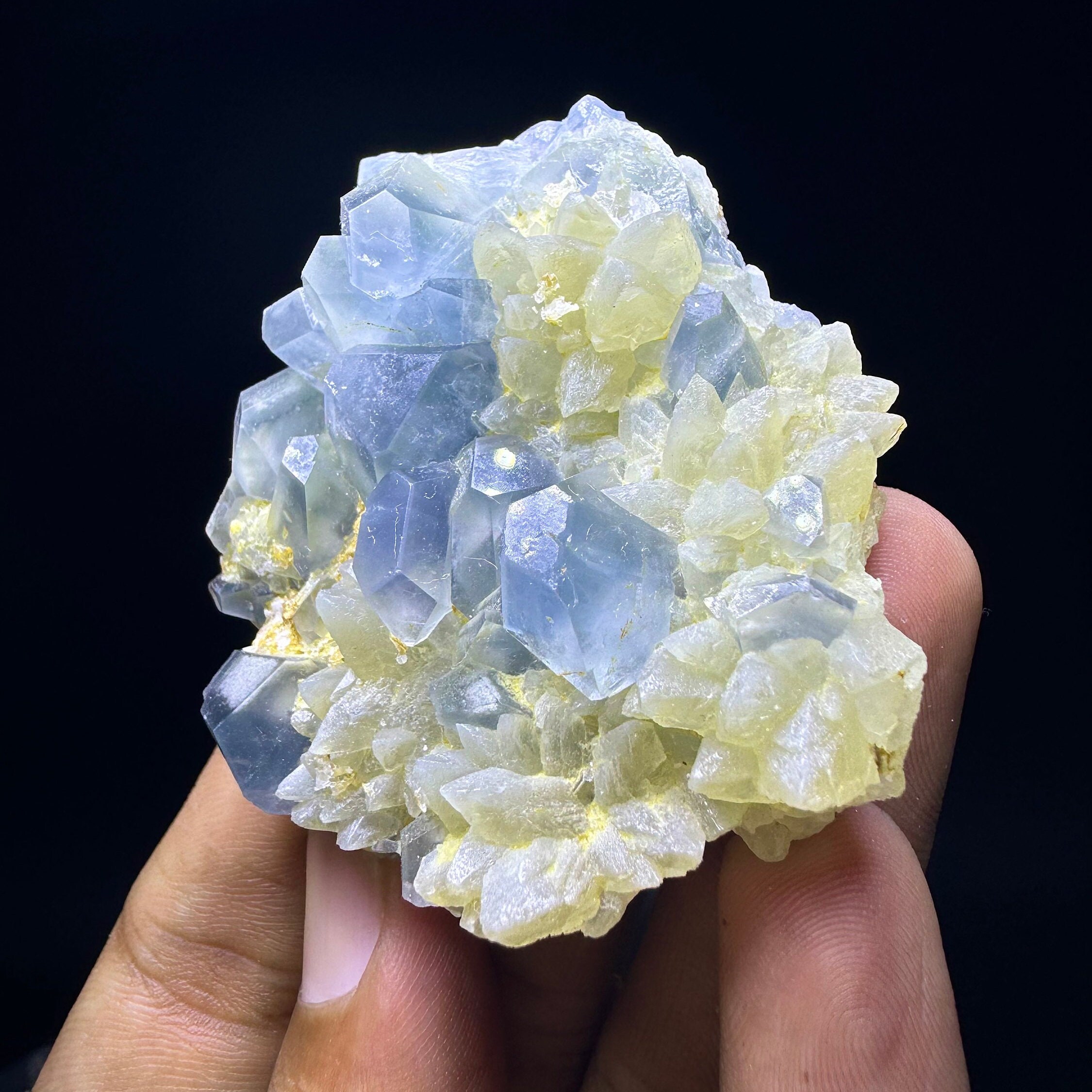 Natural Celestine Crystal Combine With Dogtooth Calcite, Beautiful ...