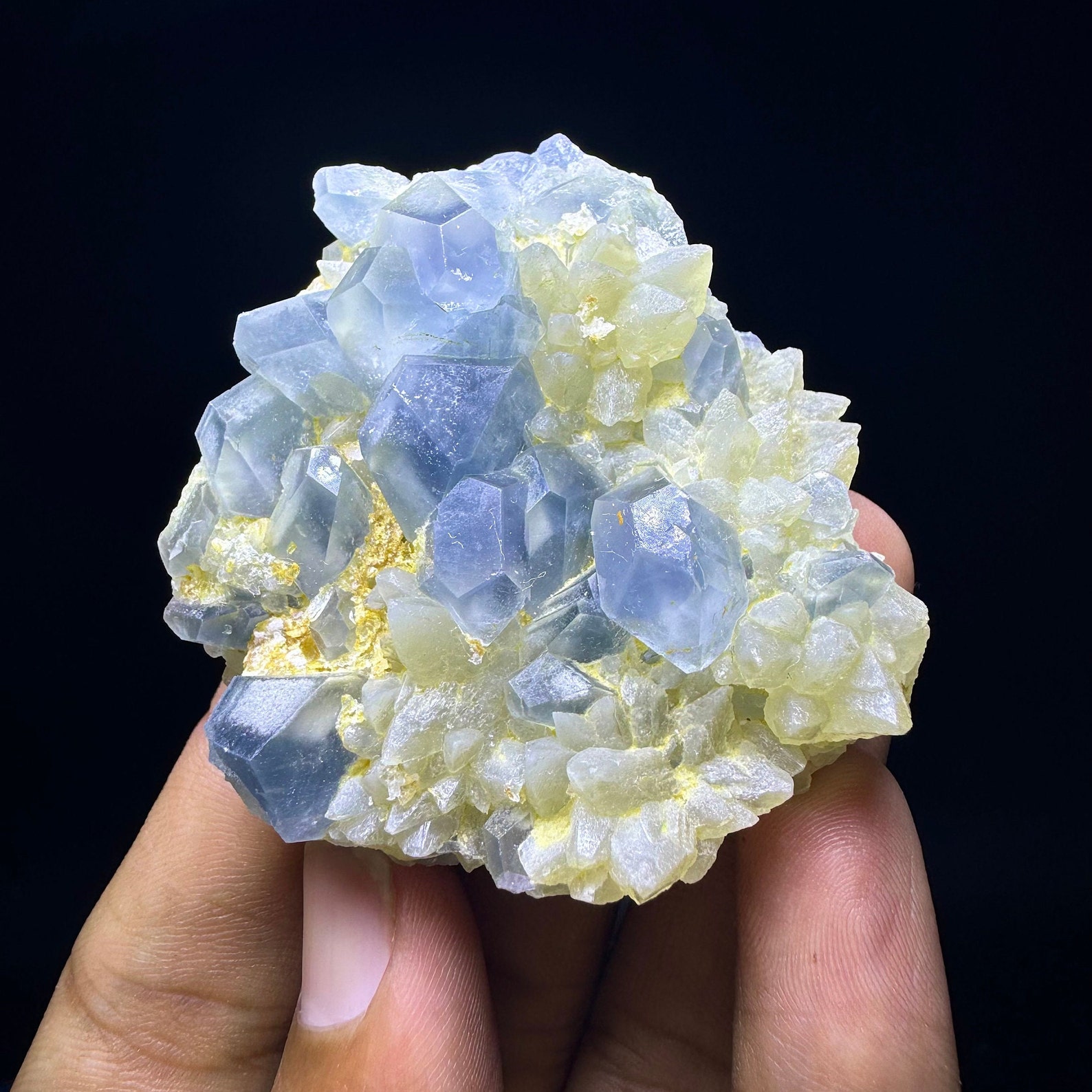 Natural Celestine Crystal Combine With Dogtooth Calcite, Beautiful ...