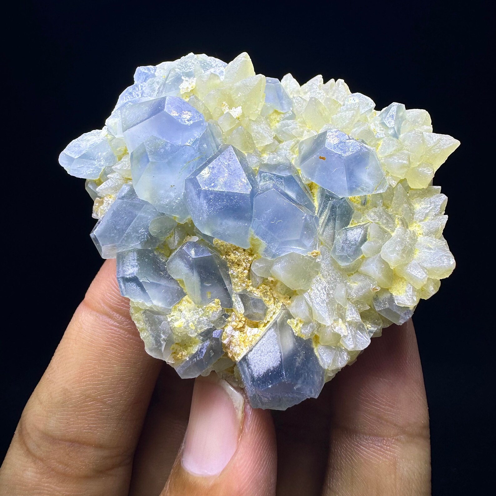 Natural Celestine Crystal Combine With Dogtooth Calcite, Beautiful ...