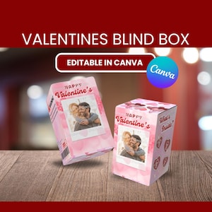 EDITABLE Valentine Blind Box Template, Canva Templates, Canva Editable ...