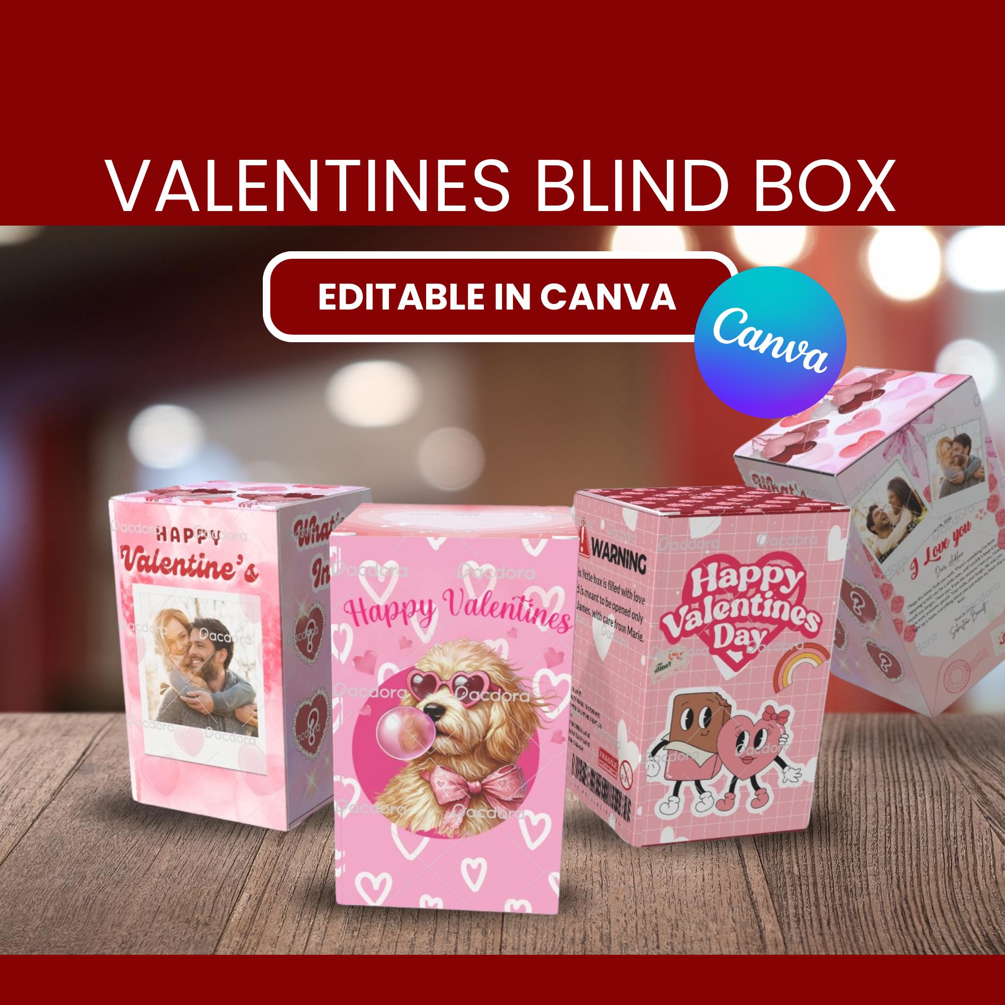 EDITABLE Valentine Blind Box Template, Canva Templates, Canva Editable ...