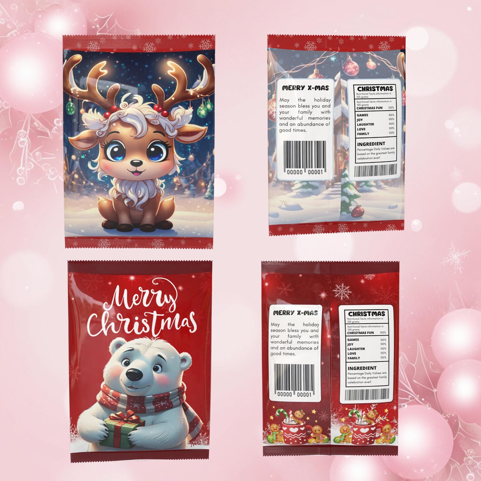 Editable Chip Bag Template, Christmas Chip Bag Template, Santa Chip Bag ...