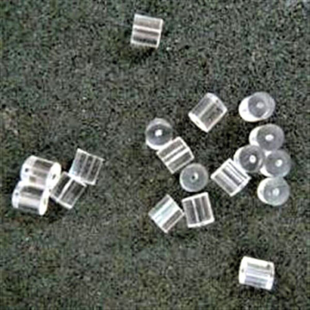 Rubber Earstoppers Clear Smooth (100) Stop Losing Earrings! Rubber ...