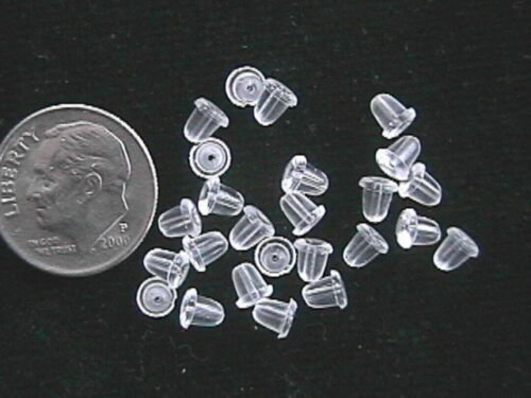 Rubber Earstoppers Clear Bell Shaped (100) Stop Losing Earrings! Rubber ...