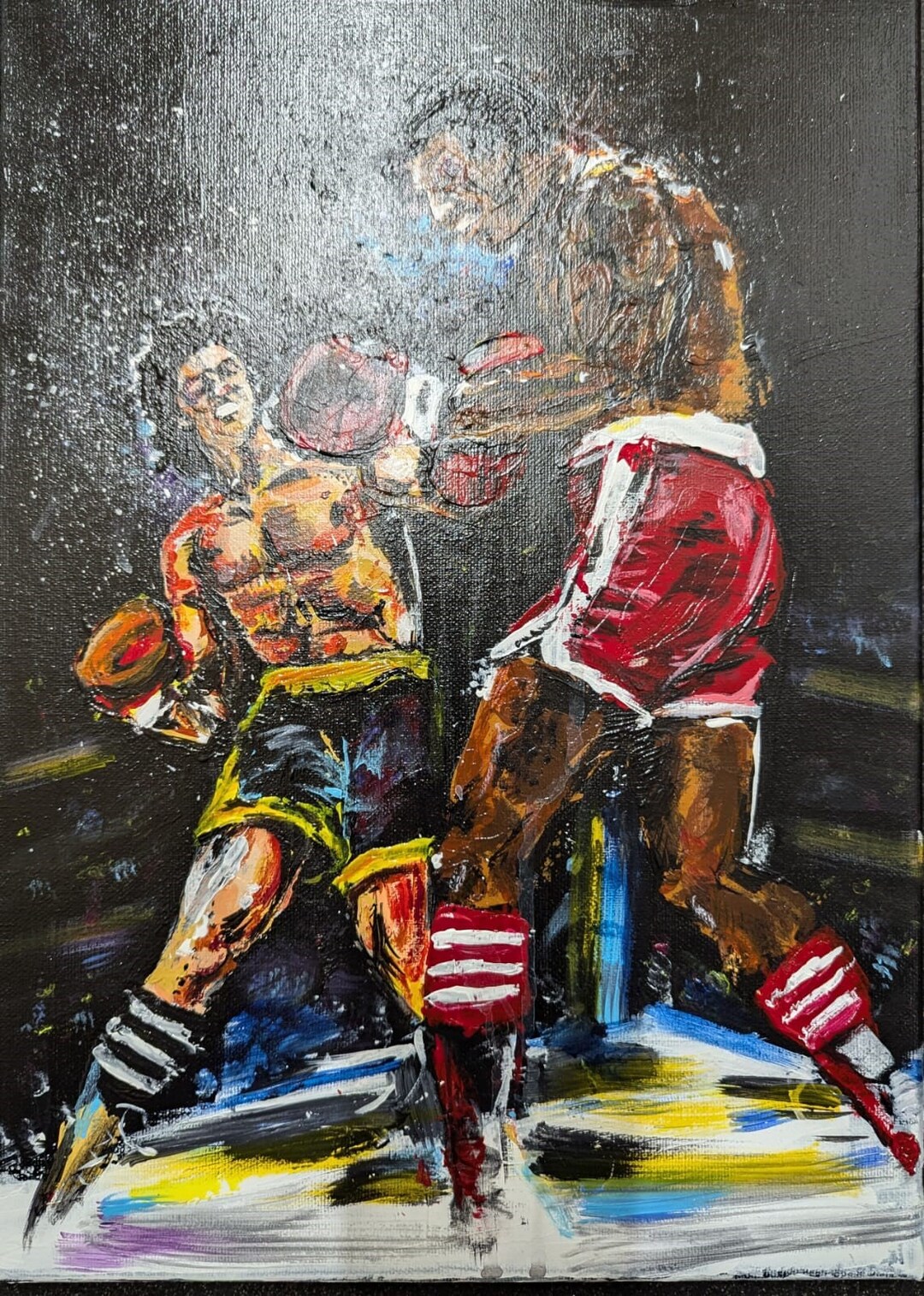 Boxing Painting Original Acylic on Canvas by John Cavanagh Rocky Vs ...