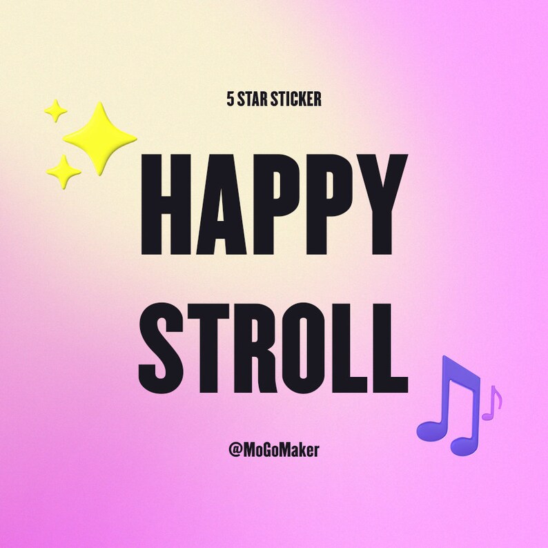 Happy Stroll 5 Star Sticker - Etsy