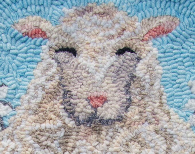Sheep Rug Hooking PATTERN on Linen: Outstanding in Her Field - Etsy