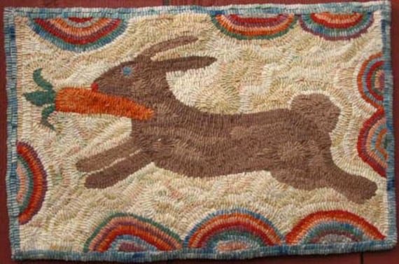 Rug Hooking PATTERN Primitive Rabbit Bunny | Etsy