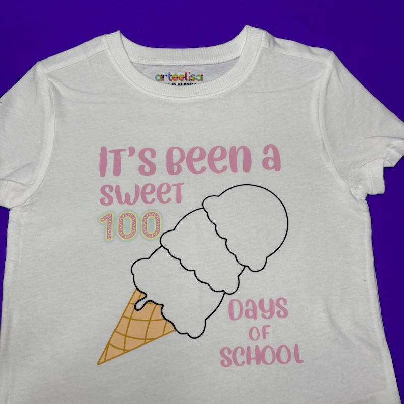 100th Day of School Ice Cream Cone Shirt Kit, DIY Shirt - Etsy