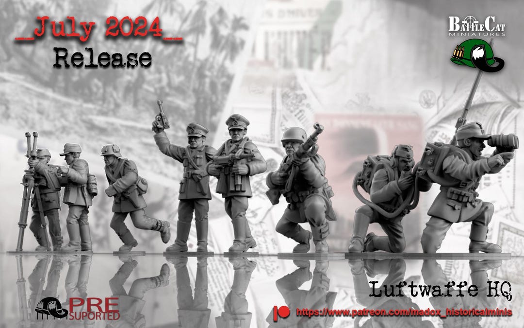 28mm WW2 German Luftwaffe Field Division HQ 3D Printed, Historical ...