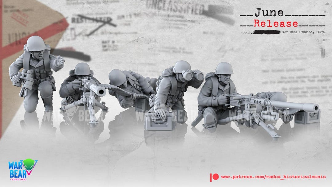 28mm WW2 US Army Pacific MMG Teams 3D Printed, Historical Wargaming ...