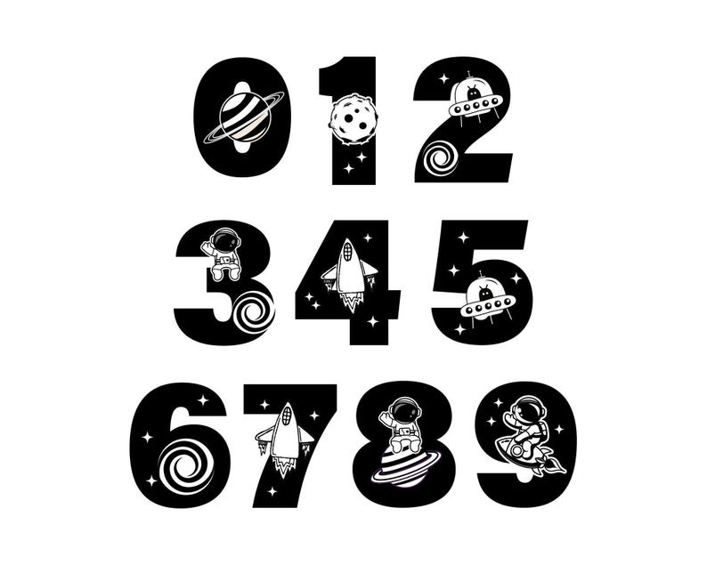 Space Alphabet SVG, Numbers SVG, Space Letter Svg, Spaceship, Astronaut ...