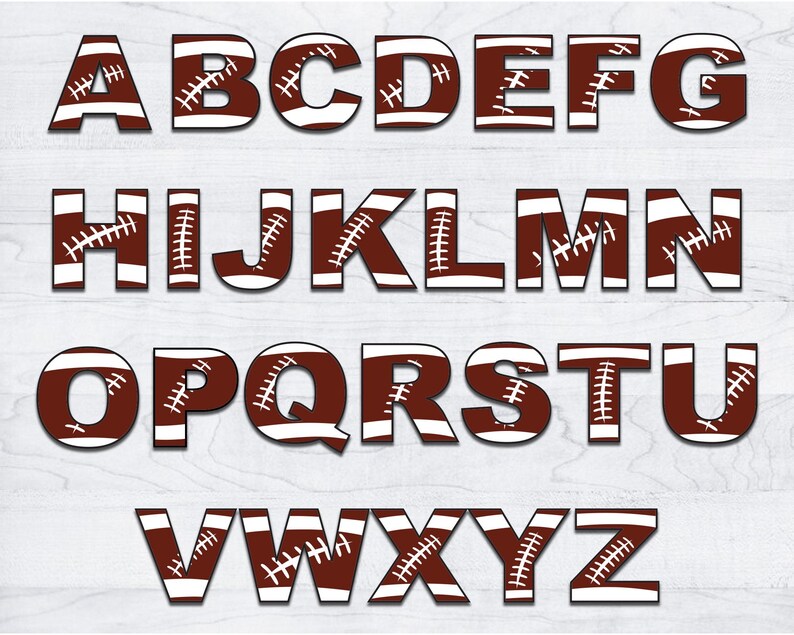 Football Alphabet and Numbers SVG Bundle, Football Font SVG, Rugby SVG ...