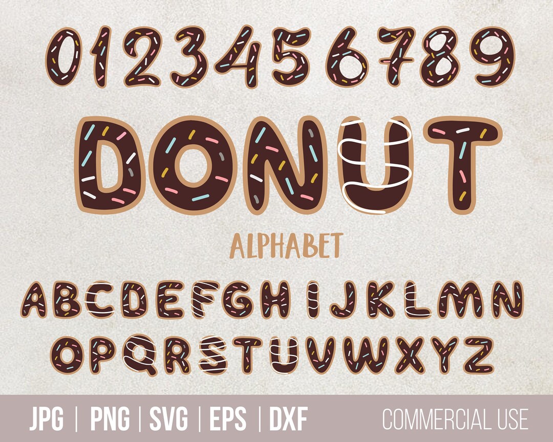 Donut Font Svg, Donuts Alphabet, Donut Svg, Kids Font Svg, Children ...