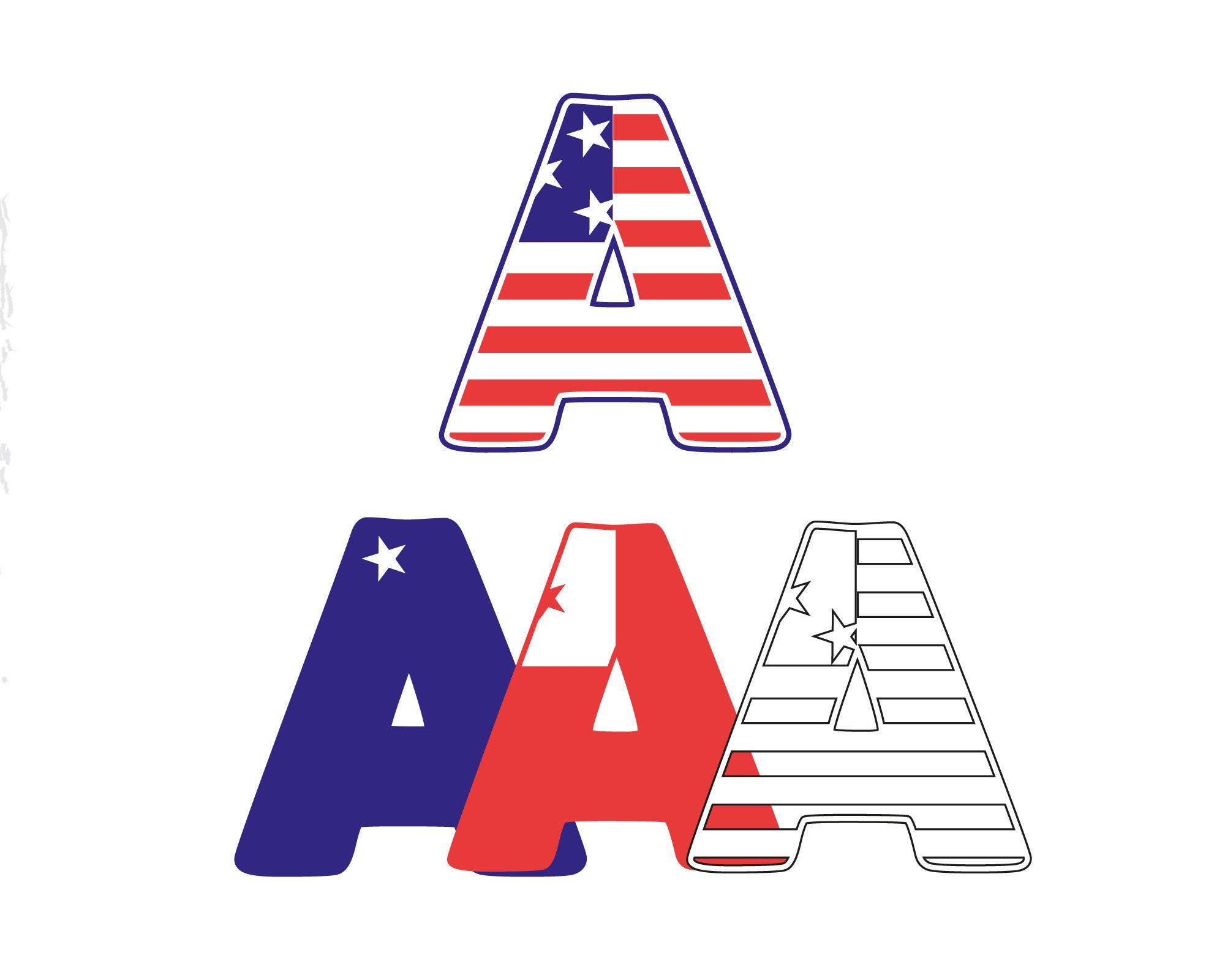 USA Font Svg, USA Alphabet Svg, USA Font, Usa Flag Font, Usa Flag Svg ...