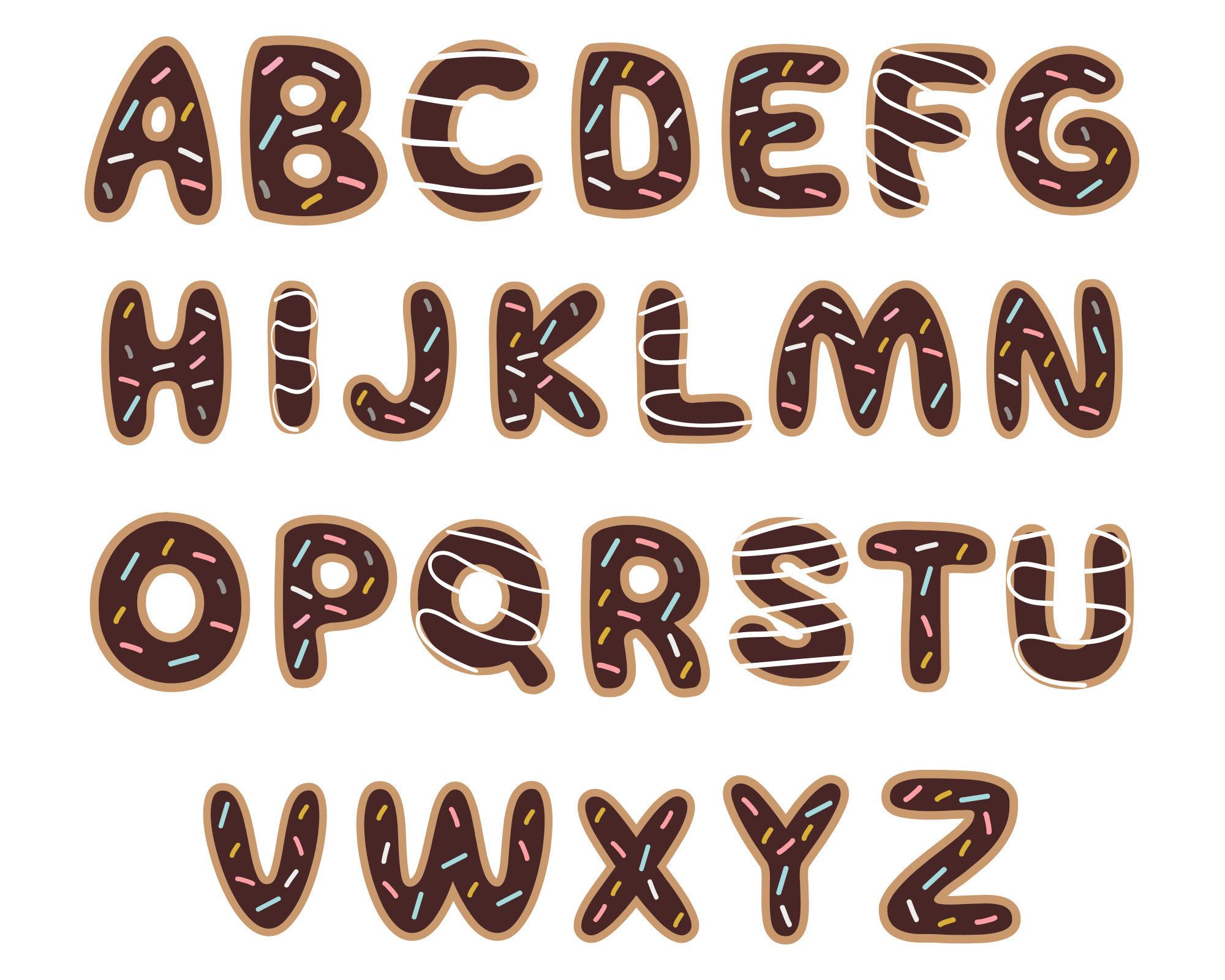 Donut Font Svg, Donuts Alphabet, Donut Svg, Kids Font Svg, Children ...