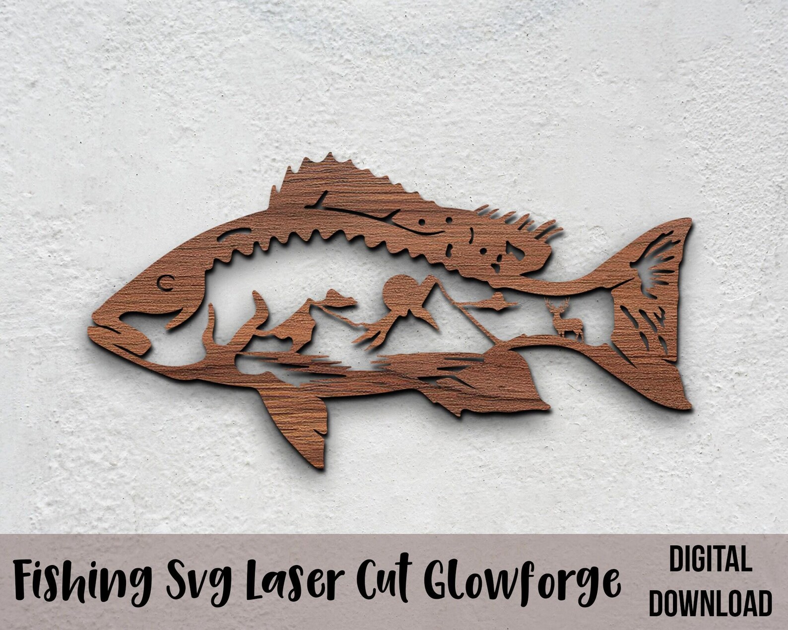 Fishing Ornament Svg, Father's Day Laser File, Valentine's Day Gift SVG ...