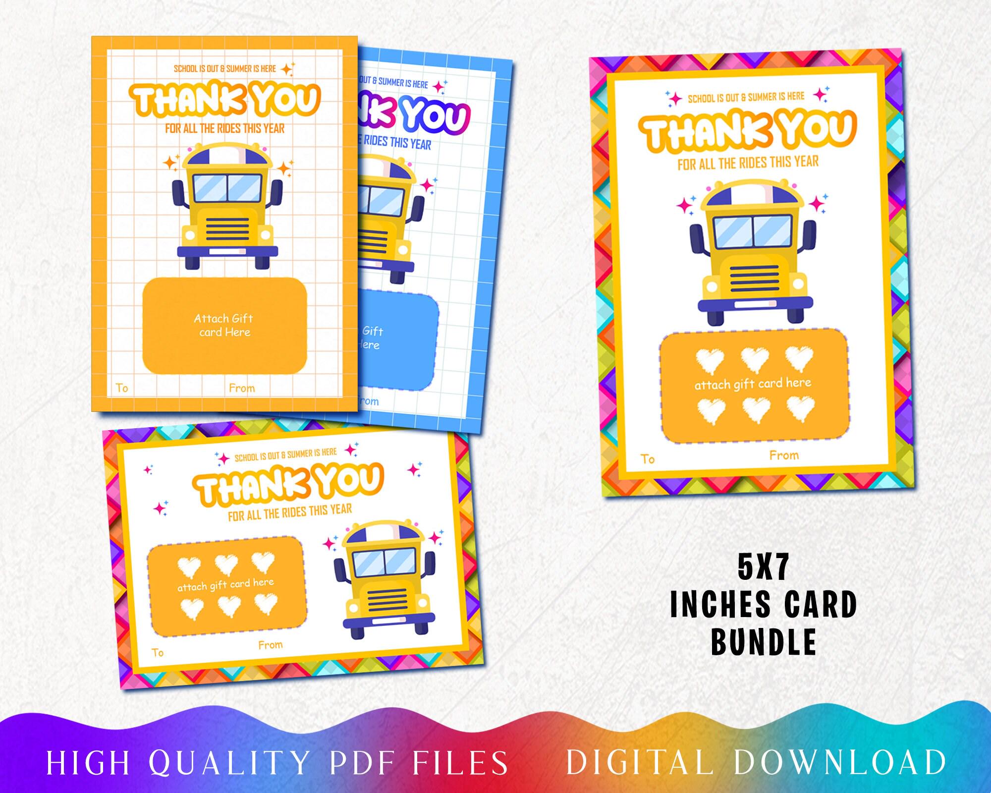 School Bus Card Bundle, Layered Bus Cards, School Bus Driver Cards, Bus ...