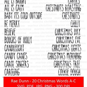 ALL 112(!!) Rae Dunn Inspired Christmas Words & Phrases - Cricut ...